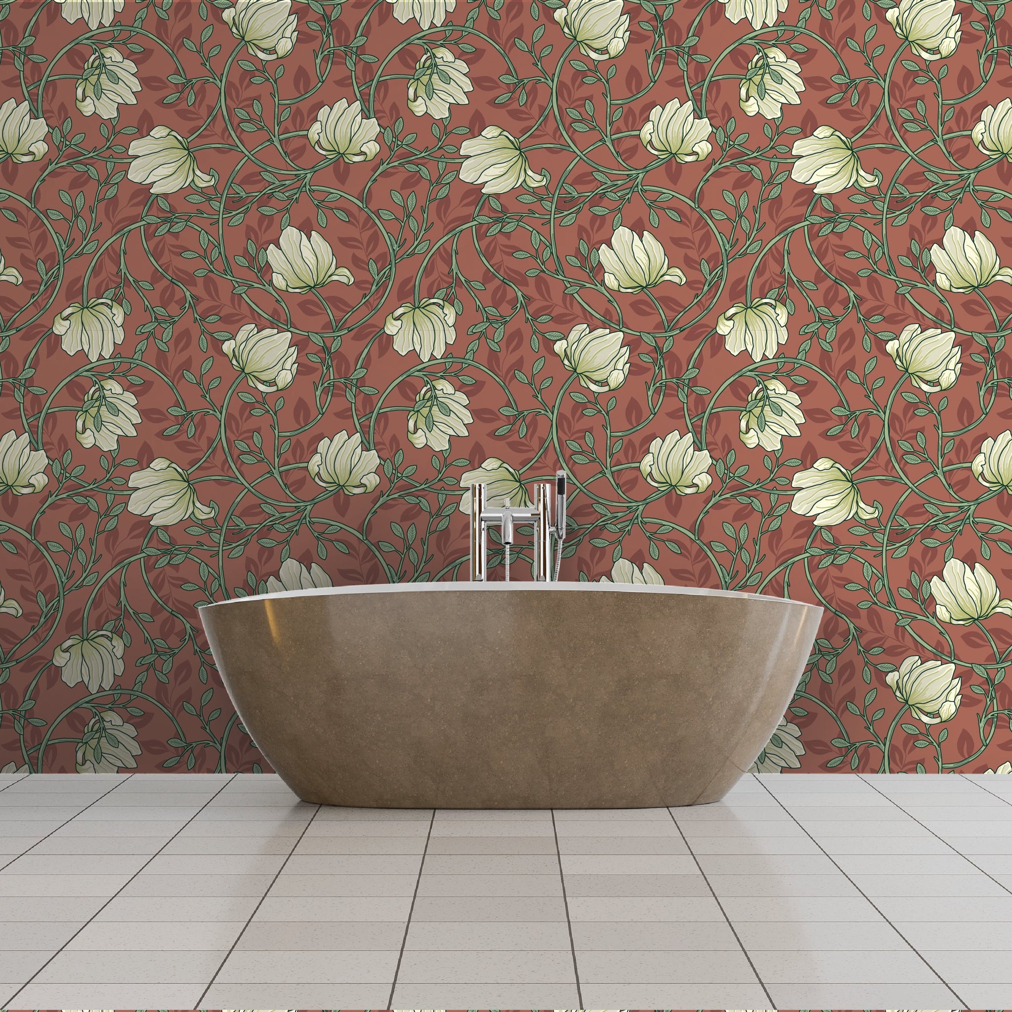 Feather & Fern - Sprout & Bloom Wallpaper | Adhesive 3D Eco Wall Art